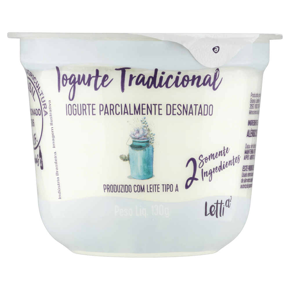 IOGURTE NATURAL LETTI A2 130G SEMIDESNAT | STO Atacadista